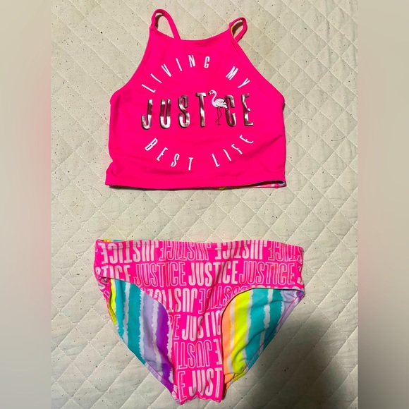 Justice | Swim | Justice Reversible Two Piece Girls Swim Suit | Poshmark